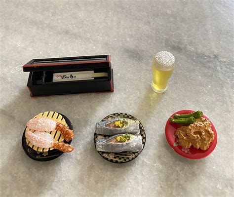 Re Ment Premium Sushi Bar Plates Miniature Set 4 2006 Rement Japan Ebay