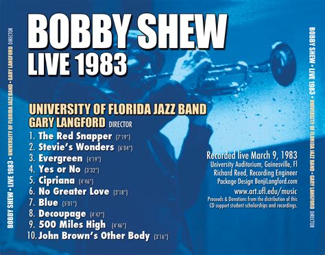 Bobby Shew Live 1983 Design And Project Management Behance