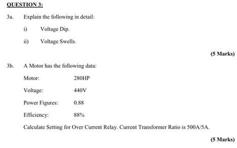 Solved 3a Explain The Following In Detail I Voltage Dip