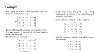 Linear Algebra Row Echelon Form And Reduced Row Echelon Form PPTX