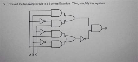 Solved Convert The Following Circuit To A Boolean Equation