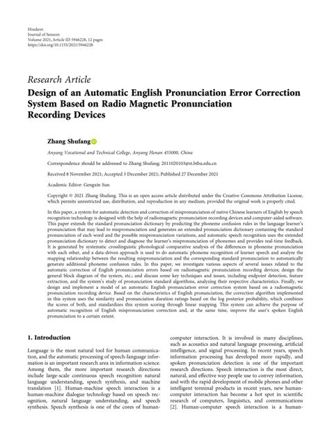 pdf design of an automatic english pronunciation error correction