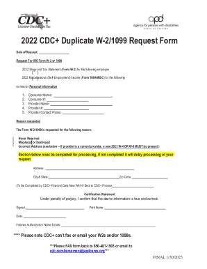 Fillable Online 2020 Duplicate W2 And 1099 Request Form FINAL Pdf Fax