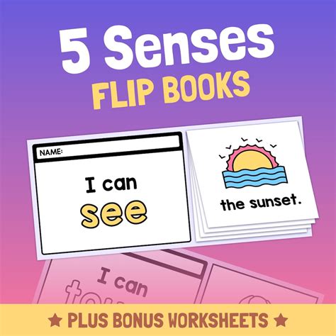 5 Senses Flip Book Craft Five Senses Worksheets Kindergarten Science