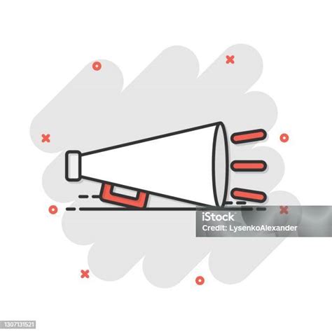 만화 스타일의 벡터 만화 메가 폰 아이콘 불혼 사인 일러스트 레이션 픽토그램 메가폰 비즈니스 스플래시 효과 컨셉 경계 표지에 대한 스톡 벡터 아트 및 기타 이미지 Istock