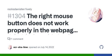 The Right Mouse Button Does Not Work Properly In The Webpage