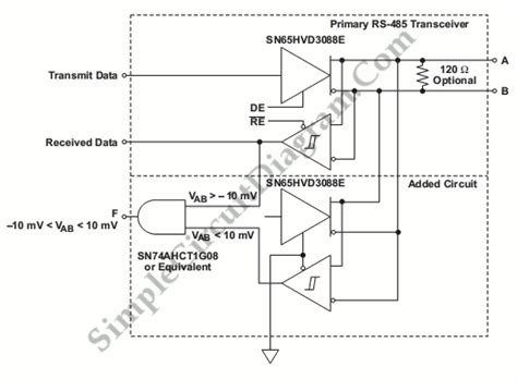 RS 485 Signal Loss Detection Simple Circuit Diagram