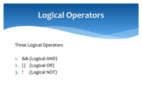 Logical And Conditional Operator In C Language Pptx