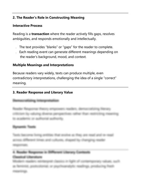 Solution The Role Of Reader Response In Shaping Literature Studypool