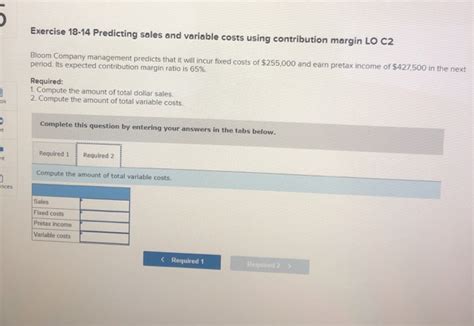 Solved Exercise 18 14 Predicting Sales And Variable Costs