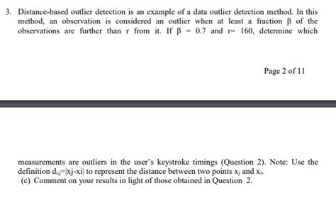 3 Distance Based Outlier Detection Is An Example Of