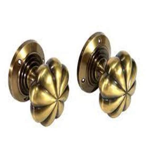 Brass Door Knob Fancy Polished Round Shape Golden Color Premium