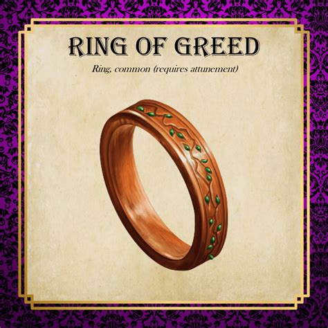 Ring Of Greed Cursed Common Ring Rdndhomebrew