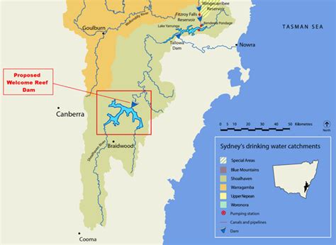 Proposed Welcome Reef Dam And Sydney Catchments Mapclippng — Nsw
