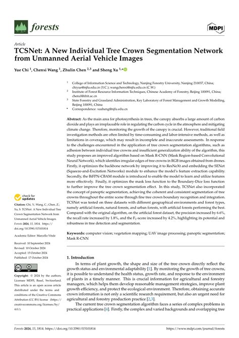 Pdf Tcsnet A New Individual Tree Crown Segmentation Network From