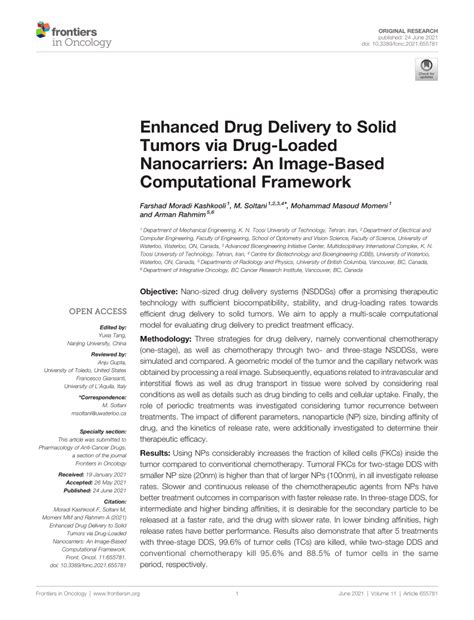 Pdf Enhanced Drug Delivery To Solid Tumors Via Drug Loaded