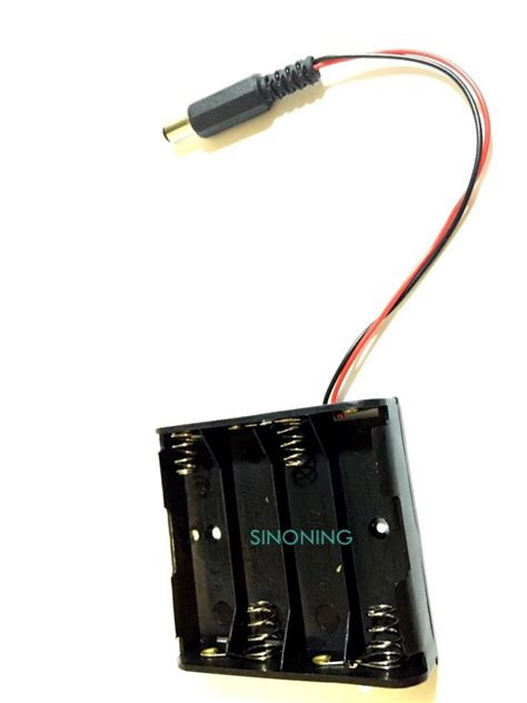1pcs Plastic Battery Holder Storage Box Case For 4x AA Battery With DC Plug For Arduino