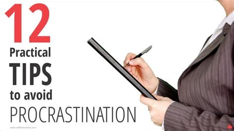 12 Practical Tips To Avoid Procrastination Ppt