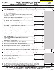 Form NOL Download Fillable PDF Or Fill Online Nebraska Net Operating Loss Worksheet Nebraska