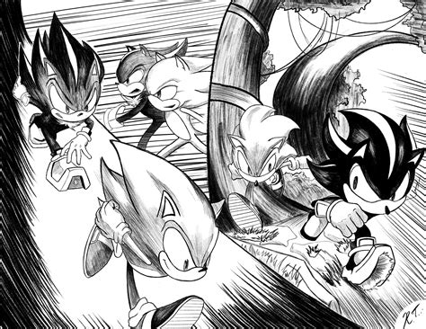 Sonic Vs Shadow Vs Silver Drawing