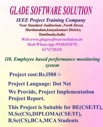 Employee Based Performance Monitoring System Dot Net At ₹ 1500 Month In Kanyakumari Id