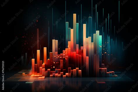 An Abstract Bar Chart Illustration With Bars Formed By Intersecting
