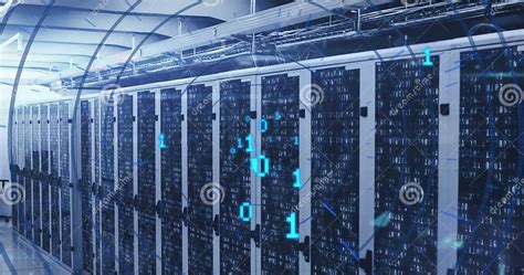 Image Of Looping Binary Codes In Circular Tunnel Over Bars On Server