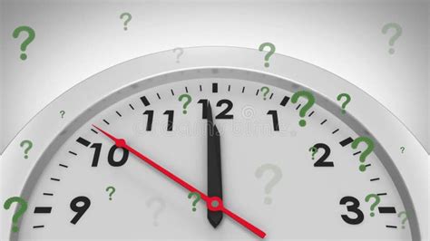 Animation Of Question Mark Symbols Over Clock Against White Background Stock Video Video Of