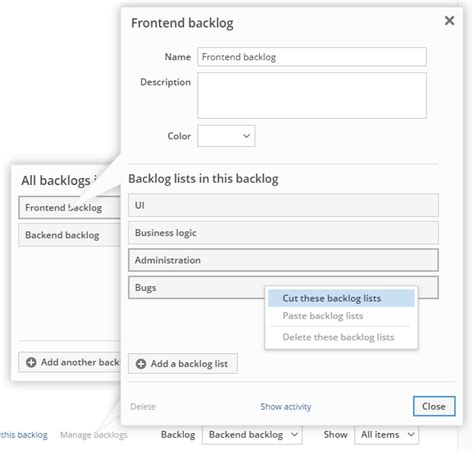can i move backlog lists between backlogs scrumwise faq