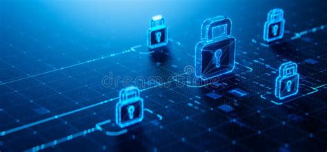 Cyber Security Lock Icon Digital Privacy And Data Protection Stock Illustration Illustration