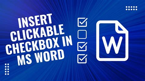 How To Insert A Clickable Checkbox In Microsoft Word Document 2025 Youtube