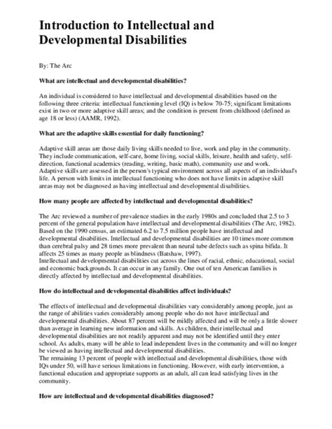 Pdf Introduction To Intellectual And Developmental Disabilities
