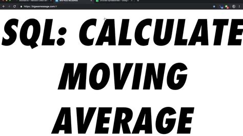 SQL Calculate 7 Day Moving Average YouTube