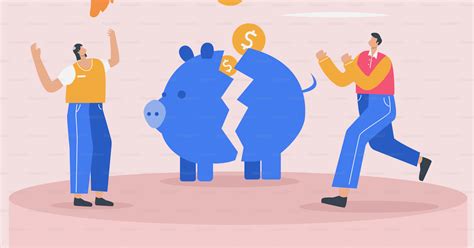 돼지 저금통 주위에 서 있는 한 무리의 사람들 벡터 Unsplash의 주식 시장 붕괴 이미지