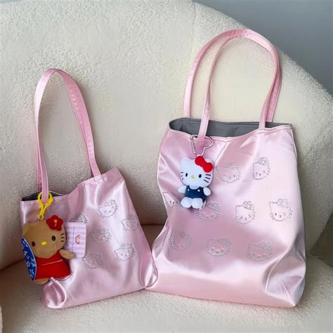 Kitty Portable Satin Shoulder Bag Hello Kitty Commuter Bag Shopee Malaysia