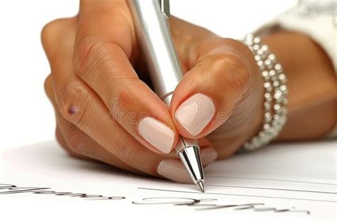 Woman Signing Document Representing Agreement Commitment And Official Authorization Stock