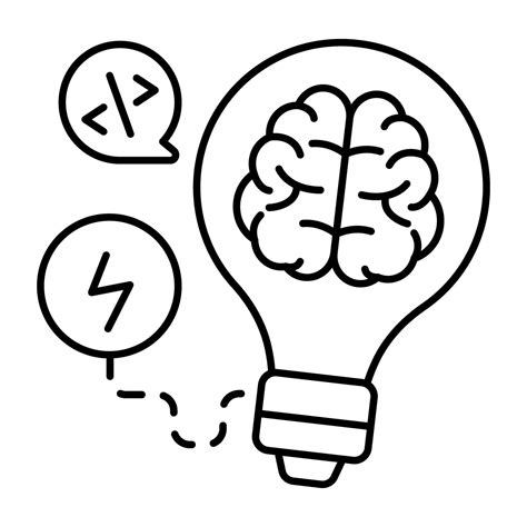 Lightbulb With Gear Linear Of Coding Idea Vector Art At Vecteezy