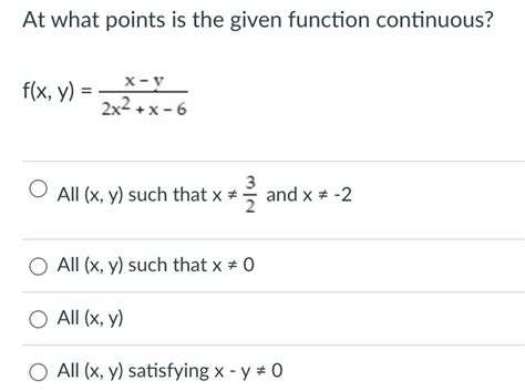 Solved At What Points Is The Given Function Continuous Chegg