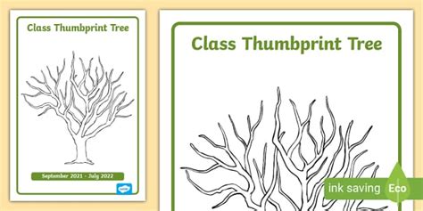 Class Thumbprint Tree Template Hecho Por Educadores