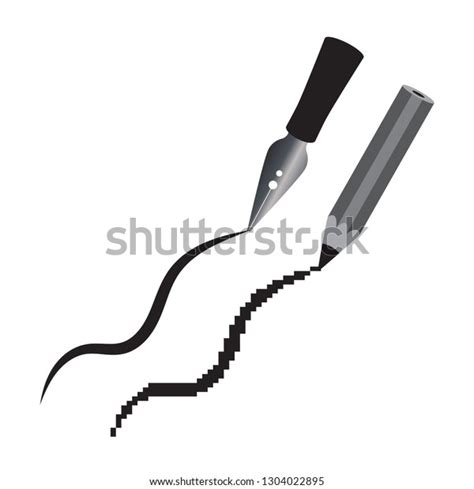 Difference Between Vector Raster Images Stock Vector Royalty Free Shutterstock