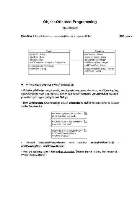 Oop Lab4 Object Oriented Programming Lab Session Question 1 Has A