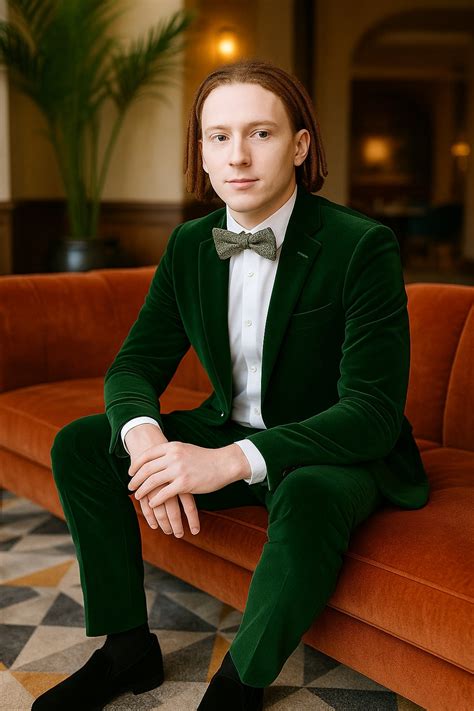 34 Mens Emerald Green Velvet Suits Slim Fit Tuxedo For Weddings Prom