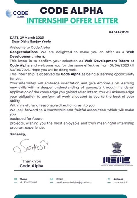 Disha Yeole On Linkedin Codealpha Internship Newbeginnings Careerdevelopment