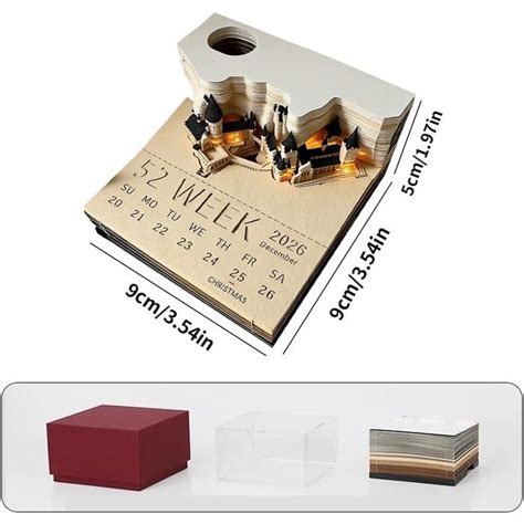 Calendrier 3d 2026 Calendrier De Bureau 3d Avec Lumières And Support