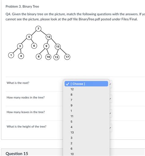 Solved Q Given The Binary Tree On The Picture Match The Chegg