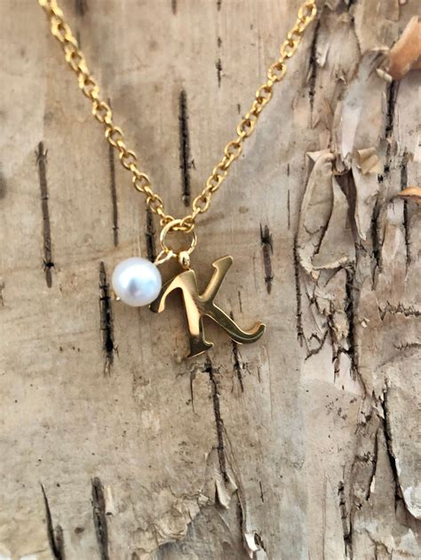 Letter K Necklace Gold Monogram Necklace Name Necklace Letter