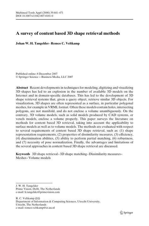 Pdf A Survey Of Content Based 3d Shape Retrieval Methods Figure 5