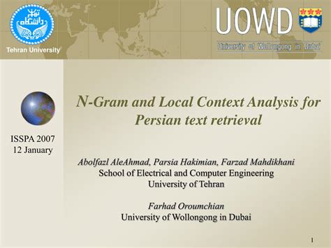Ppt N Gram And Local Context Analysis For Persian Text Retrieval