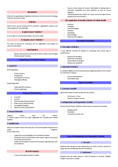 Biostatistics Lab Midterms Biostatistics Refers To The Application Of Statistical Methods To