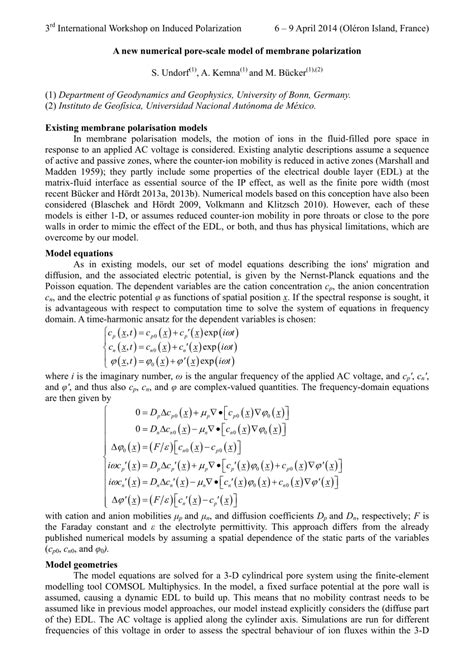 Pdf A New Numerical Pore Scale Model Of Membrane Polarization